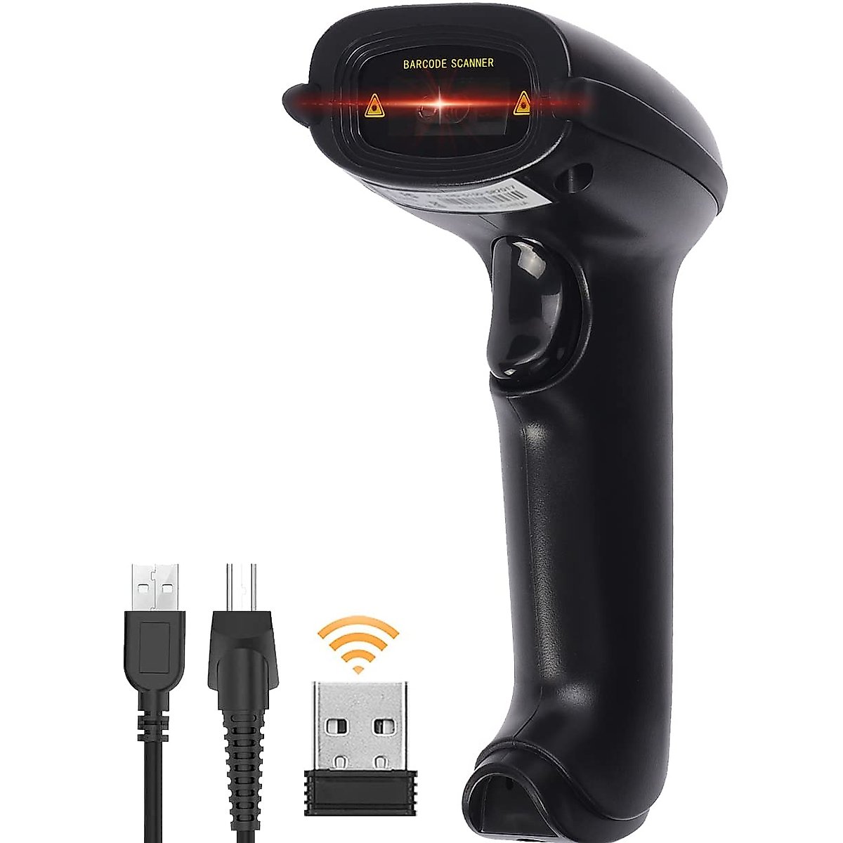 Barcode Scanner Wireless QR Code Scanner Support Screen 1D 2D Scan,ADXZZ Handheld Wired Rechargeable Portable Long Range Transmission Bar code Scanners Cordless Barcode Reader for Mobile Payment Store