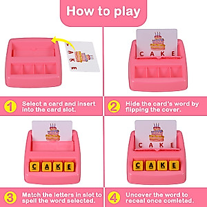 Fenikso Matching Letter Game, Alphabet Spelling & Reading Words, Objects & Color Recognition, Early Learning Educational Toy for Preschooler & Kindergarten Kids Over 3-8 Years Old, Best Gifts