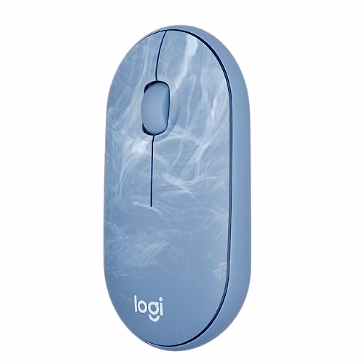 Logitech Pebble Wireless Mouse with Bluetooth or 2.4 GHz Receiver - Blue Marble