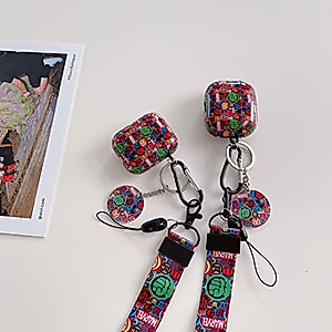 Auto Element Anime Super Hero Character Soft TPU Airpods 3rd Generatio Case，with Cartoon Anime Lanyard Keychain，Suitable Fashion Man Women Girl Airpods 3rd Case