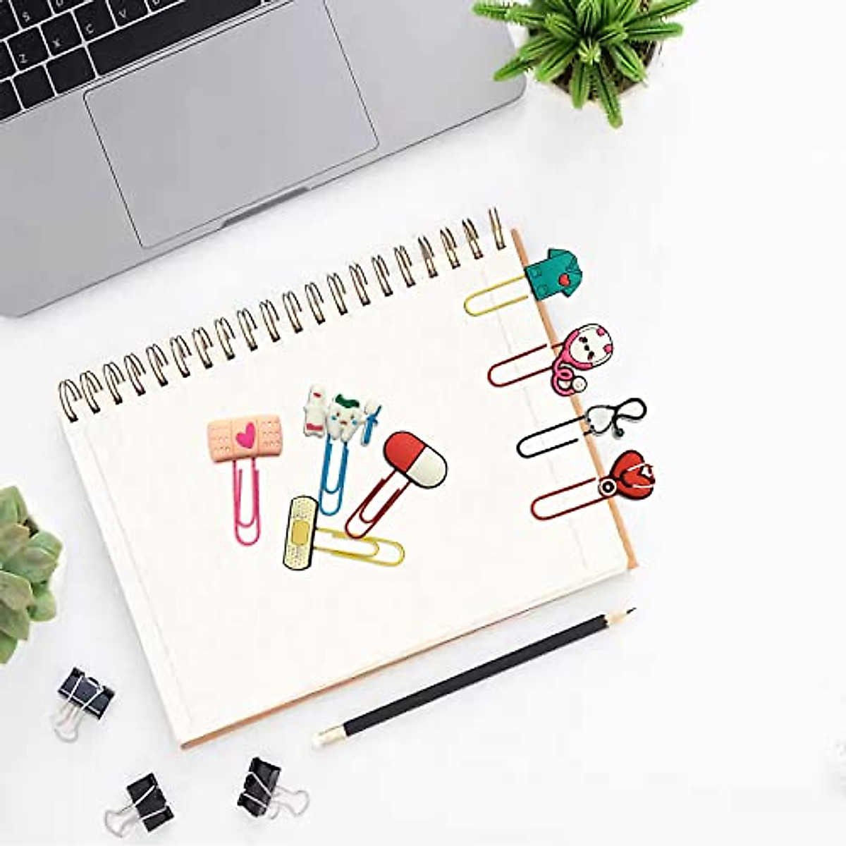 Cute Bookmark Cartoon Bulk Bookmarks with Colorful Paperclip for Pagination Organize Folder Unique Bookmarks Gifts for Girls Student Stationery Nursing Student Essentials