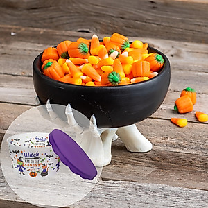 RE8TIESS Halloween-Themed Containers with Lids, 8x4.625 Inches Storage Containers for Trick or Treat Candies Cookies Food Crafts Nic-Knacks Baked Goodies Condiments Pack of 4 with Bonus Ruthjla