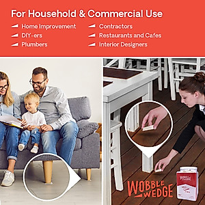 Wobble Wedges Flexible Plastic Shims, 300 Pack - MADE IN USA, Multi-Purpose Shim Wedges for Home Improvement & Work - Plastic Wedge, Table Shims for Leveling, Toilet Shims & Furniture Levelers - Clear