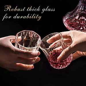 Wine Decanter Set with 2 Wine Glasses, GoldArea Decanter Set, Glass Wine Carafe with Stemless Wine Glass, Wine Accessories, Anniversary, Christmas, Birthday, Father's Day Gift