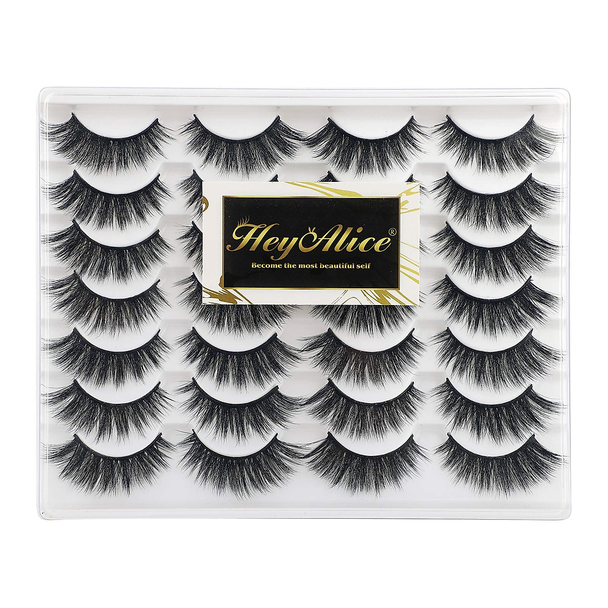 Cat Eye Lashes Natural Look False Eyelashes 14 Pairs Faux Mink Wispy Short Lashes Fluffy 3D Thick Strip Reusable Fake Eyelashes by HeyAlice