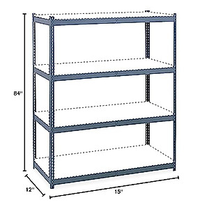 Safco Products 5260 Archival Shelving Steel Frame 84" H for use with Archival Shelves 5261, Sold Separately, Gray