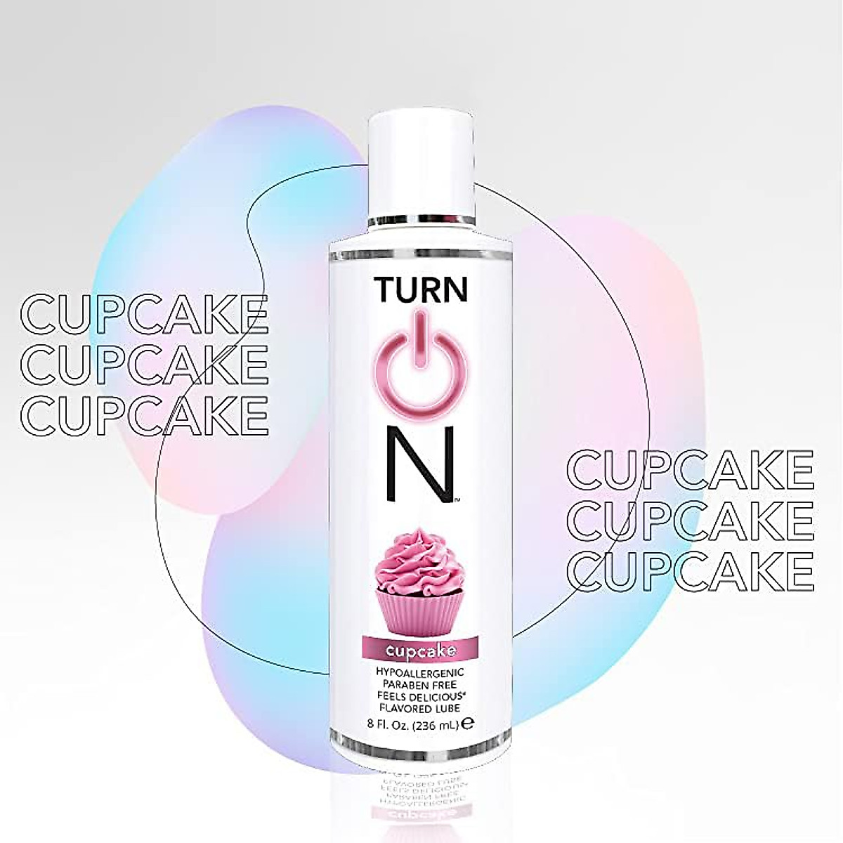 Turn On Cupcake Flavored Sex Lube 8 Ounce Premium Personal Lubricant - Long Lasting, Condom Safe, Vegan, Ph Balanced, Hypoallergenic & Paraben Free, Gel Lube for Men, Women, & Couples