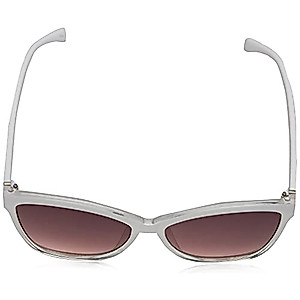 Jessica Simpson Womens J5823 Quilted Rectangular Sunglasses With Uv400 Protection. Glam Gifts For Her, 57.8 Mm, White Crystal, 57.8 Mm US