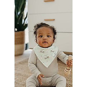 Copper Pearl Baby Bandana Bibs - 4 Pack Soft Cotton Baby Bibs for Drooling and Teething, Absorbent Drool Bibs for Baby Girl and Boy, Adjustable to Fit Newborns to Toddlers, Tons of Styles (Bogey)