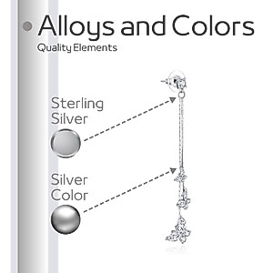 Kruckel Butterfly Long Drop Dangling Earrings |Sparkling Clear Austrian Crystals, Silver Studs, Jewelry for Women,Easy - Wear Fashion Design Accesory Packed with Durable Jewelry Box