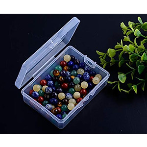 7 Chakra Natural Stone Beads Mixed 100pcs 8mm Round Genuine Real Stone Beading Loose Gemstone Amethyse Color DIY Smooth Beads for Bracelet Necklace Earrings Jewelry Making (7 Chakra Stone, 8mm)