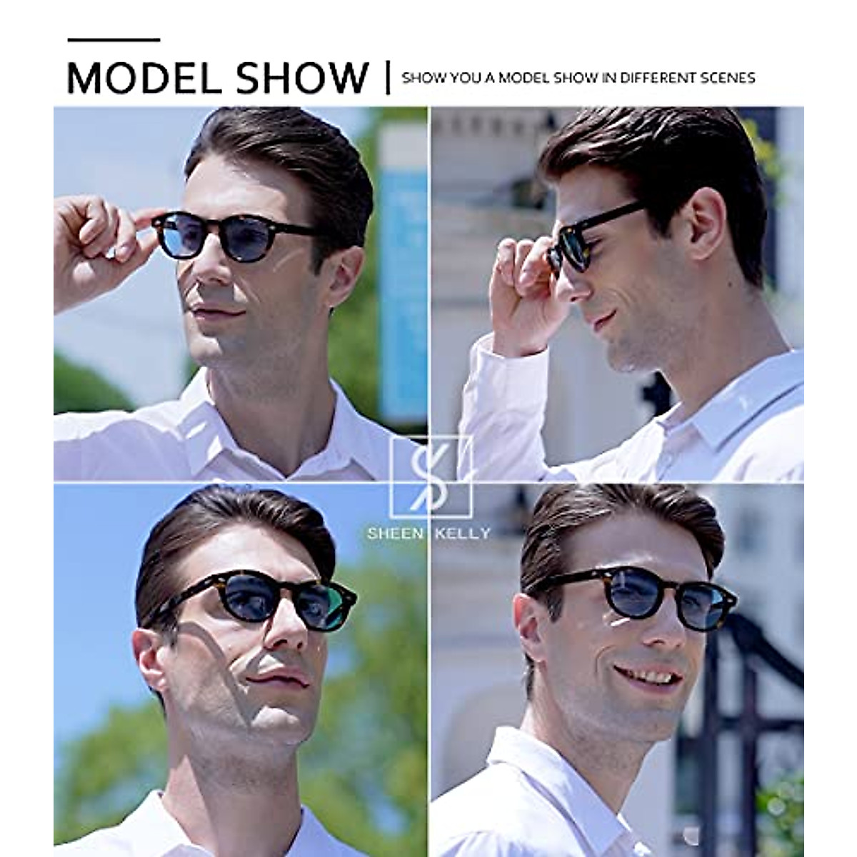 TR90 JAY DEPP Polarized Tony Sark Women's Fashion Retro Colorful Sunglasses Round Blue Sunglasses