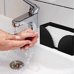 2Pack Paper Towel Dispenser Countertop Black Acrylic Paper Towel Holder for Bathroom Folded Paper Towel Dispenser Clear Trifold Napkin Holder for Z-fold, C-fold, MultiFold Trifold - Home Kitchen