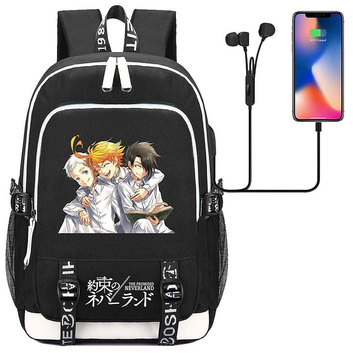 GO2COSY Anime The Promised Neverland Backpack Daypack Student Bag School Bag Bookbag Shoulder Bag