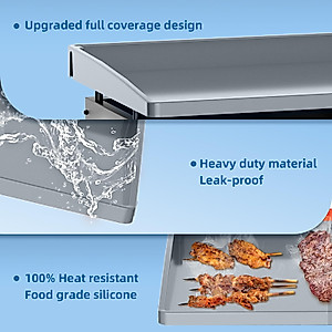 Silicone Griddle Mat for Blackstone 22 inch Tabletop Griddle, Upgraded Full Edge Coverage Griddle Cover, 100% Food Grade Silicone Griddle Cover, Outdoor Griddle Accessories for Blackstone