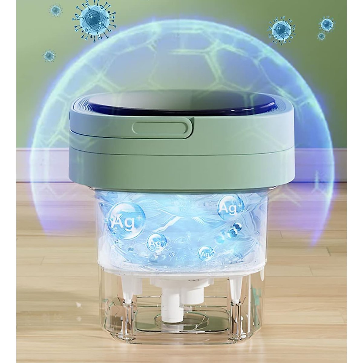 Compact 8 lb Portable Washing Machine for Apartments - Quick Laundry Solution with Timer and Multiple Wash Modes (Green)