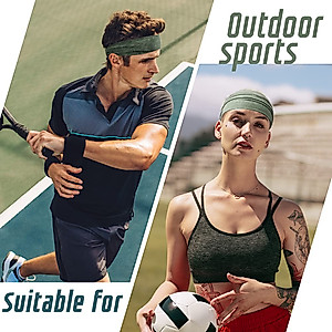 MYKURS 10 PCS Workout Headbands for Men and Women, Wide Sweat Bands Yoga Headbands No Slip, Mens Sports Headbands for Long Hair