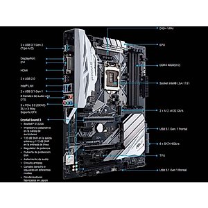 ASUS PRIME Z370-A LGA1151 DDR4 DP HDMI DVI M.2 USB 3.1 Z370 ATX Motherboard with USB 3.1 for 8th Generation Intel Core Processors