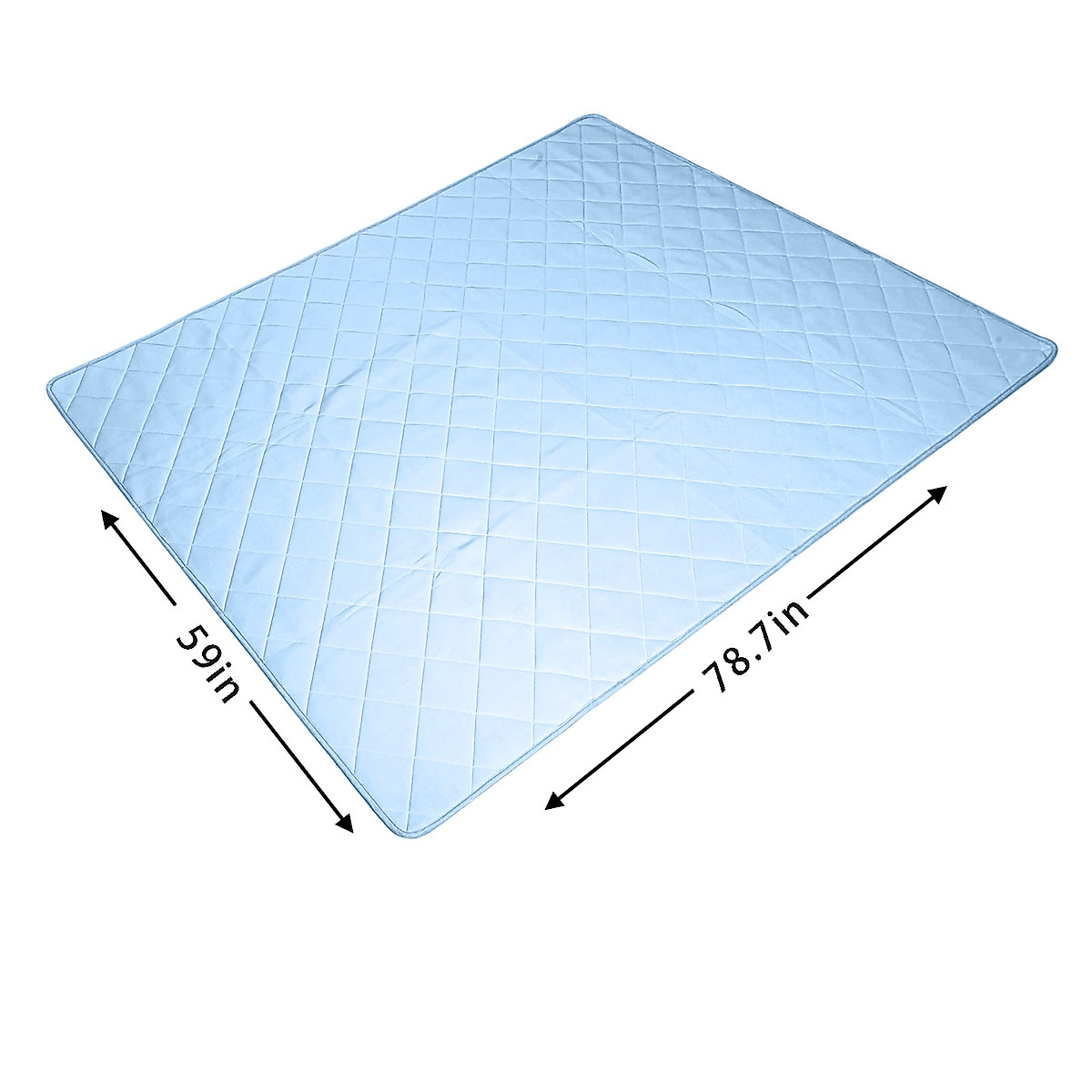 Eanpet Baby Play Mat Large Cooling Floor Mats Indoor Foldable Sleeping Pad Non-Slip Crawling Mat for Kids Summer Living Room Rug Women Yoga Mat Outdoor Picnic Blanket,59" x 79",Blue