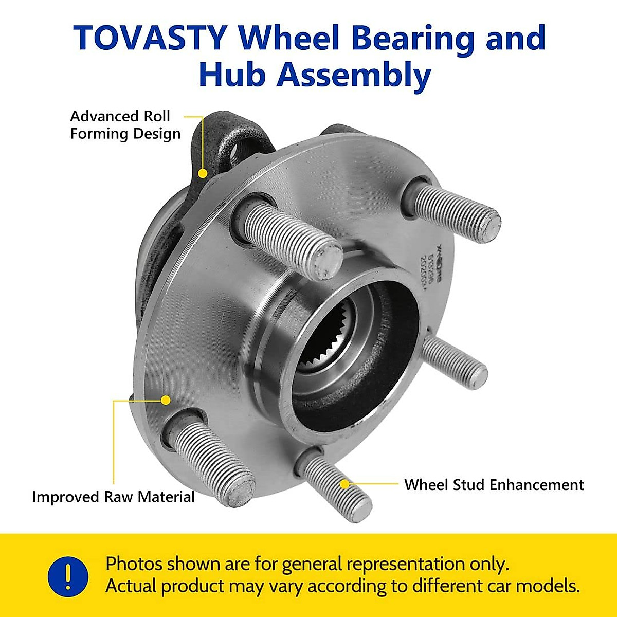 TOVASTY Rear Wheel Bearing and Hub Assembly MB90310 for Kia Soul
