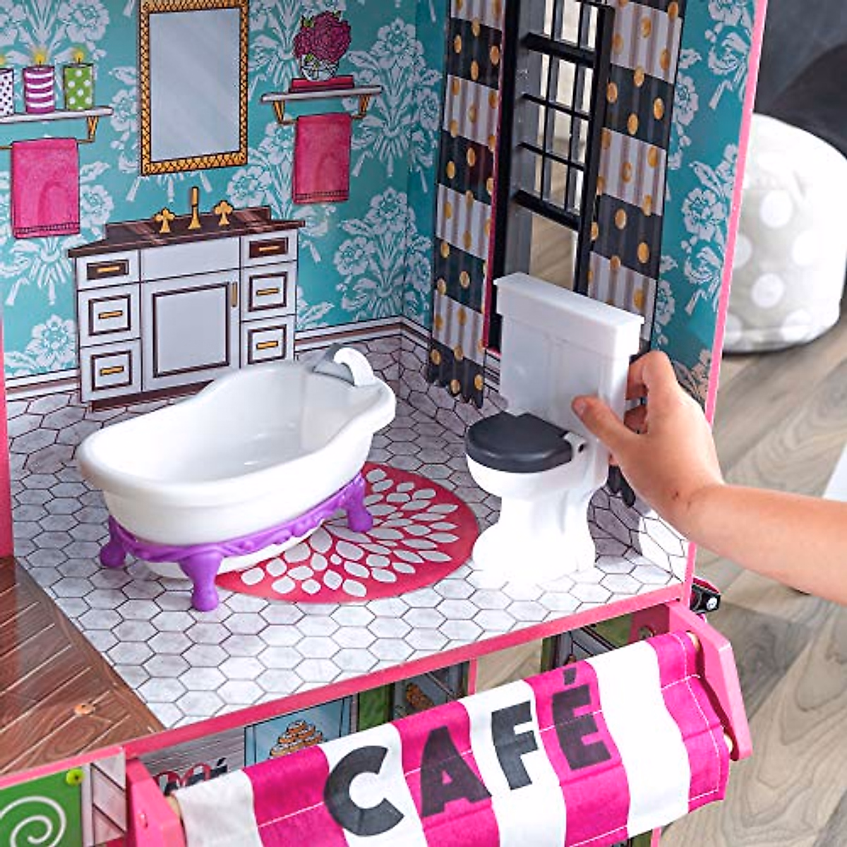 KidKraft Brooklyn's Loft Wooden Dollhouse with 25-Piece Accessory Set, Lights and Sounds, Gift for Ages 3+ 41.75" x 18.25" x 41.75"