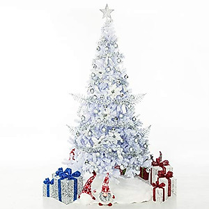 Sunnyglade 6 FT Premium White Artificial Christmas Tree 1000 Tips Full Tree Easy to Assemble with Christmas Tree Metal Stand for Indoor and Outdoor Use (6FT)