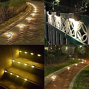 6pcs Waterproof Outdoor Solar Deck Lights, LED Outdoor Step Lights Waterproof Garden Lamps, Home Decorative Wall Mount Lamps