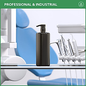 Bar5F Empty Shampoo Bottle with Pump, Black, 33.8 Ounce (1 Liter), Pack of 2