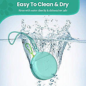 Small Silicone Dog Treat Pouch with Pet Training Clicker 2Pack, Durable Metal Zipper, Integrated Strap, Mini Portable Size, Easy to Clean, Odorless, Travel Walking Bag for Leash (Grey & Green)