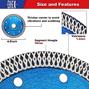 Supper Thin Diamond Tile Blade Porcelain Saw Blade for Cutting Porcelain Tile Granite Marbles (4.5"-5pcs/box)
