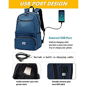 SMITH SURSEE Travel Laptop Backpack 15.6 Inch Business Anti Theft Slim Durable Laptops Backpack with USB Charging Port Water Resistant College School Computer Bag Gifts for Men & Women