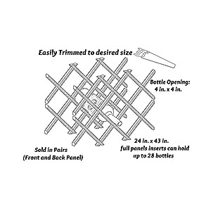 American Pro Décor 28-Bottle Trimmable Wine Rack Lattice Panel Inserts in Unfinished Solid North American Cherry