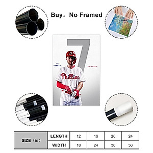 Trea Turner Baseball Poster4 Canvas Art Posters Home Fine Decorations Unframe:24x36inch(60x90cm)