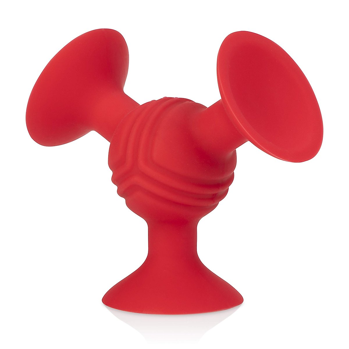 Nuby Silly Three Prong Interactive Suction Toy with Built-in Rattle, Red