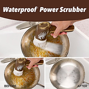 Horsepower Scrubber Gold Edition, Longer Battery Life, Electric Power, Rechargeable, Spins 350 RPM, Waterproof, 5 Brush Heads, AS-SEEN-ON-TV, Cleans Dirt & Grime: Bathrooms, Kitchen, Indoors/Outdoors