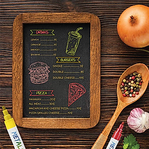 SOONPAM Liquid Chalk Markers Metallic Color Chalk Pens 6mm Bold Tip Erasable Liquid Chalk Pen for Blackboards Chalkboard Bistro Menu Window 8 Pack