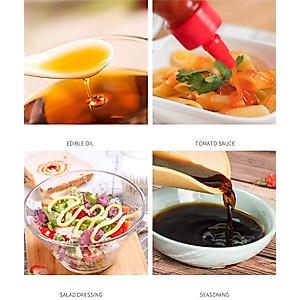 XKONG Large Caliber Squeeze Bottle, Large Sauce Bottle, Square SqueezeSauce Bottle, 800ML Jam Tomato Salad Sauce Bottle(2 pcs).