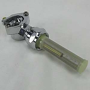 1975-2006 Harley Davidson 22mm Filtered Petcock STRAIGHT OUTLET Fuel Shut Off Valve - For Use with 1/4" ID Fuel Hose - Replaces HD Part # 62168-81 - Chrome Plated - Motorcycle Chopper Bobber (22STRT)