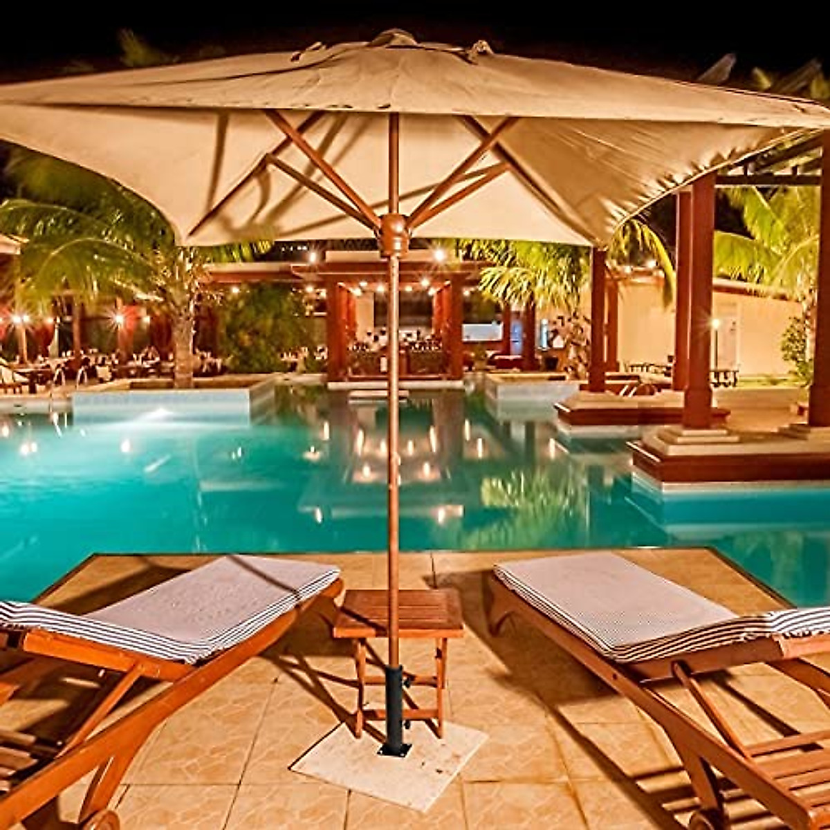 Deck Umbrella Mount Outdoor, 2.16'' Diameter In Wood Ground Flag Pole Holder , Bolt Down Windsock Pole Base Bracket, Adjustable Patio Table Umbrella Stand Outside for Garden Backyard Balcony Poolside Dock