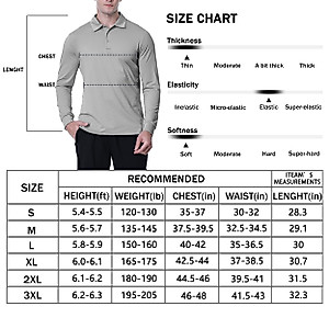 JWM Men's Long Sleeve Golf Polo Shirts - Athletic Casual Travel Performance Collar Shirts Lightweight Quick Dry UPF50