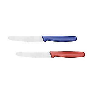 Cutlery-Pro Serrated Utility Knife, NSF, High-Quality German Steel Alloy X50CrMov15, 5-Inch Blade, Set of 2