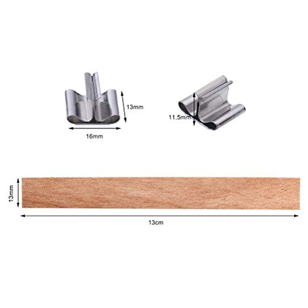 100pcs Wooden Candle Wicks, Candle Making Wicks 5.1 X 0.5 Inch Naturally Smokeless Wooden Candle Wicks Candle Cores with Iron Stand for DIY Candle Making(50 Set)