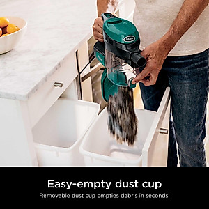 Shark CS110 Ultra Lightweight Corded Stick Vacuum with Easy Empty Cup, Fingertip Controls, Powerful Suction and Advanced Swivel Steering Over Hardwood Or Carpet (Renewed) (Emerald)