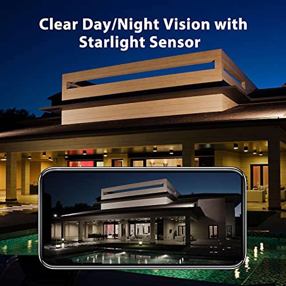 winees 4MP Security Camera Outdoor, 2K WiFi Surveillance Camera, Video Home Camera, 2-Way Talk, Night Vision, Siren Alarm, Human/Pet/Sound Detection, 7/24 SD&Cloud Storage, Compatible with Alexa, M3