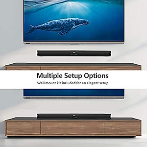 Saiyin Sound Bars for TV, Wired and Wireless Bluetooth 5.0 TV Stereo Speakers Soundbar 32’’ Home Theater Surround Sound System Optical/Coaxial/RCA Connection, Wall Mountable