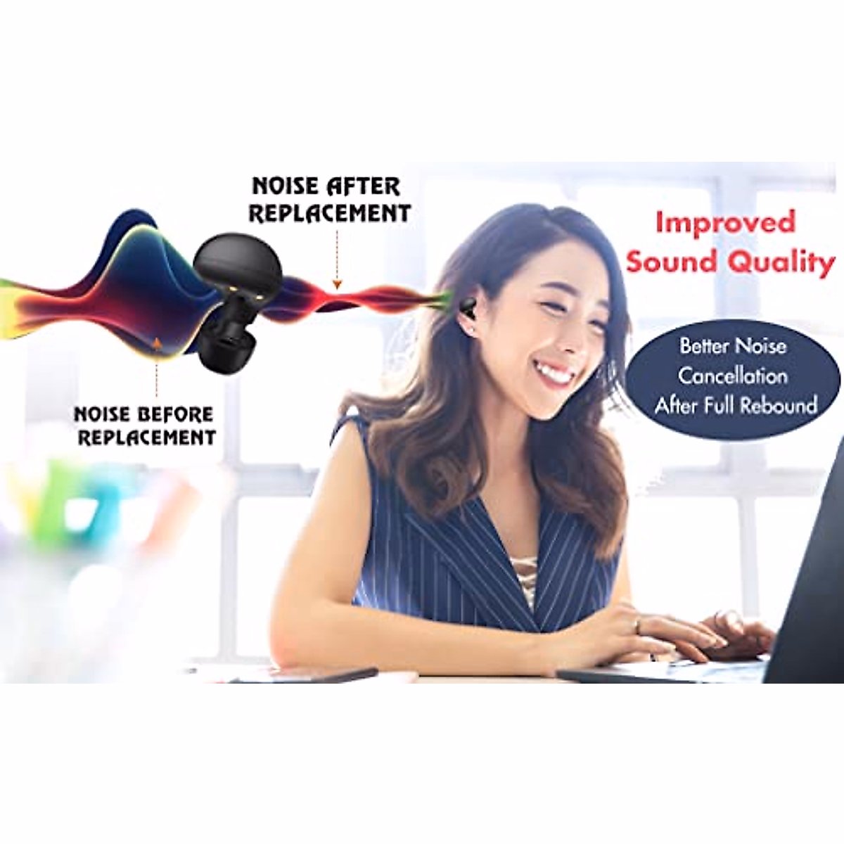 3X Pair Memory Foam Eartip Ear Bud Replacement for Samsung Galaxy Buds Pro Jabra 85t Headset Headphone Earpads Cushion, No Silicone Eartip Pain Anti-Slip, Fit in Charge Case (Size: Mixed L/M/S)