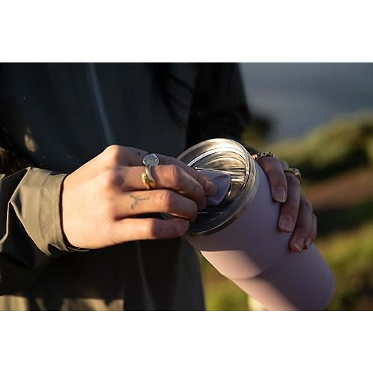 CamelBak Thrive Leak-Proof 30oz Tumbler in Stainless Steel - Spill Proof Cup-holder for Desert Sunrise