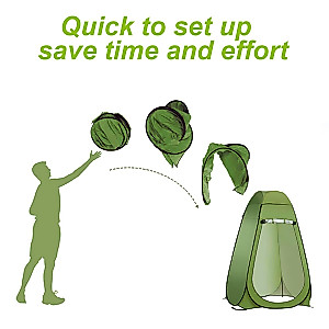 Pop Up Privacy Shower Tent, Portable Outdoor Camping Bathroom Toilet Tent, Extra Tall Privacy Shelters Room, Spacious Changing Room for Hiking Beach, Lightweight & Sturdy, Foldable, Green