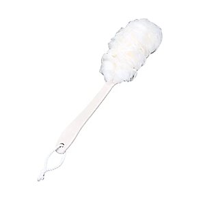 INGVY Dry Brushing Body Brush Long Handle Hanging Soft Mesh Back Body Bath Shower Scrubber Brush Sponge for Bathroom Shower Brush (Size : White)