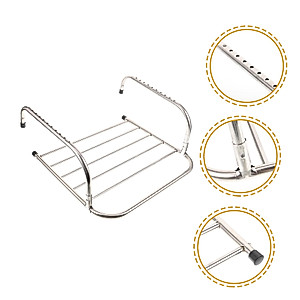 ABOOFAN Storage Shelf Coat Hangers Storage Shelves Clothes Drying Rack Windowsill Drying Rack Portable Drying Rack Storage Rack Folding Rack Outdoor Travel Stainless Steel Heat Sink